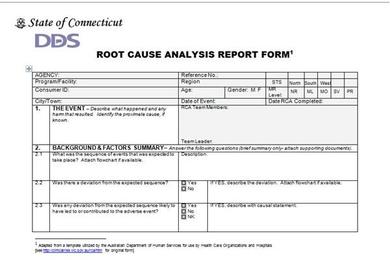 Rca Report Format